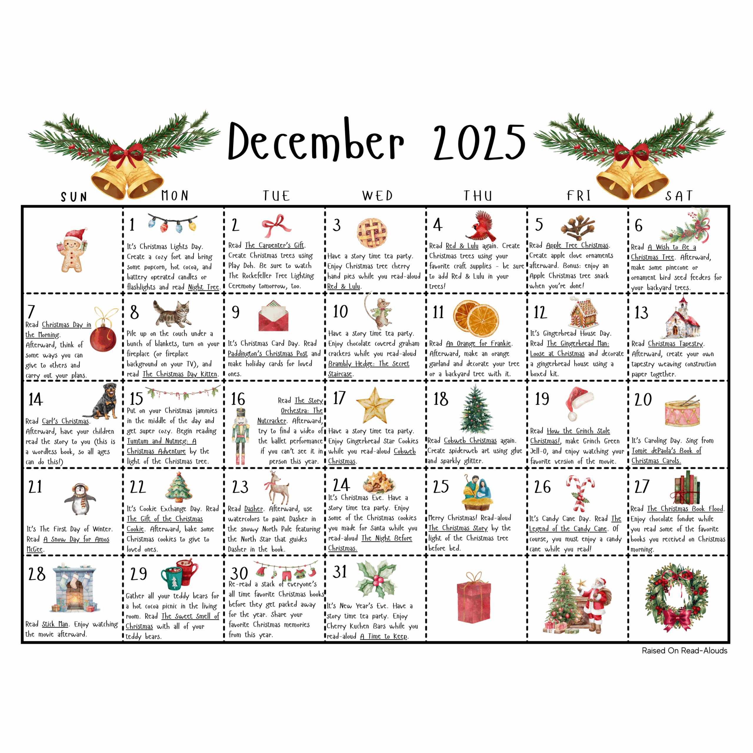 Grab Your FREE December Christmas Read-Aloud Calendar - Raised On Read ...